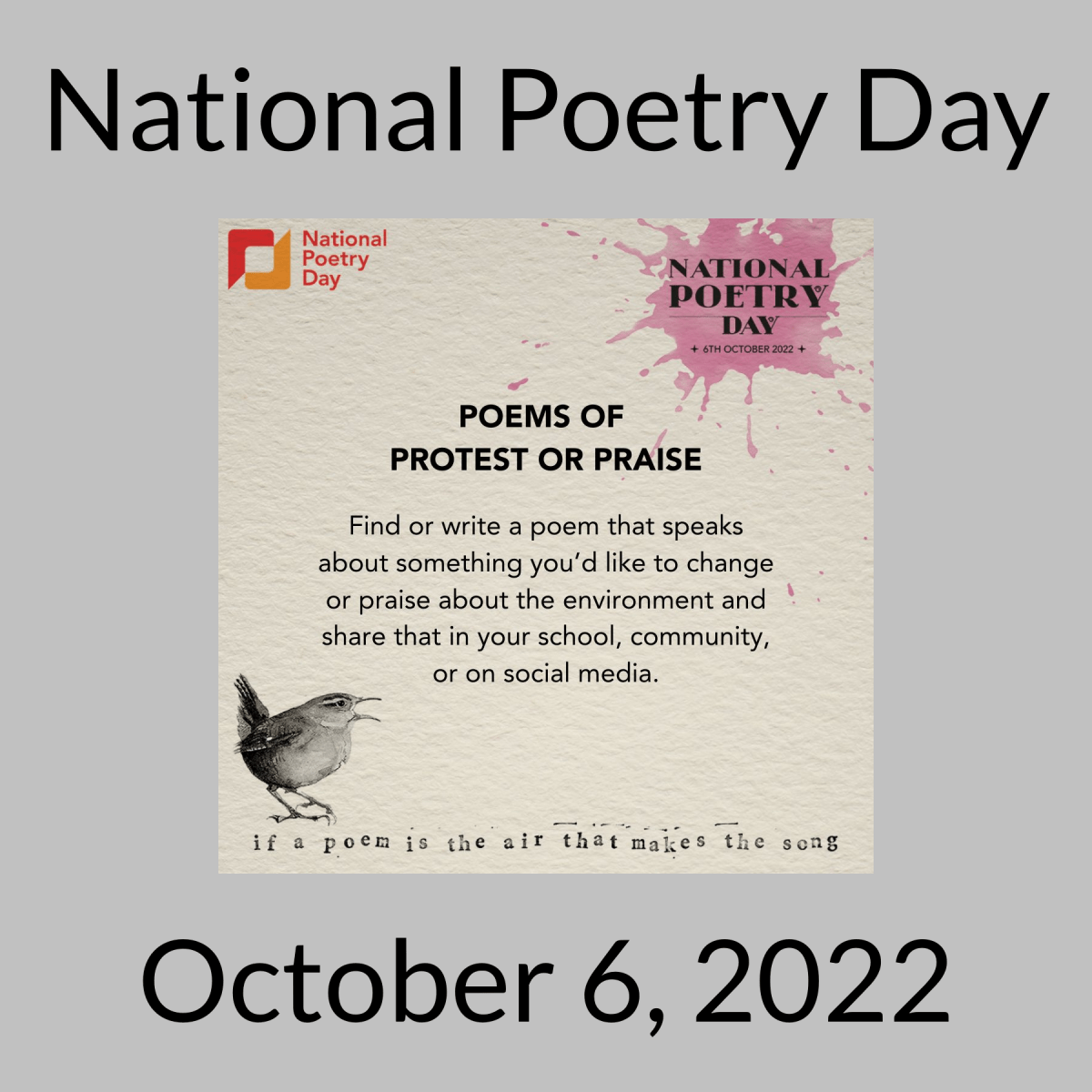Happy National Poetry Day! – A WORLD 2 CELEBRATE